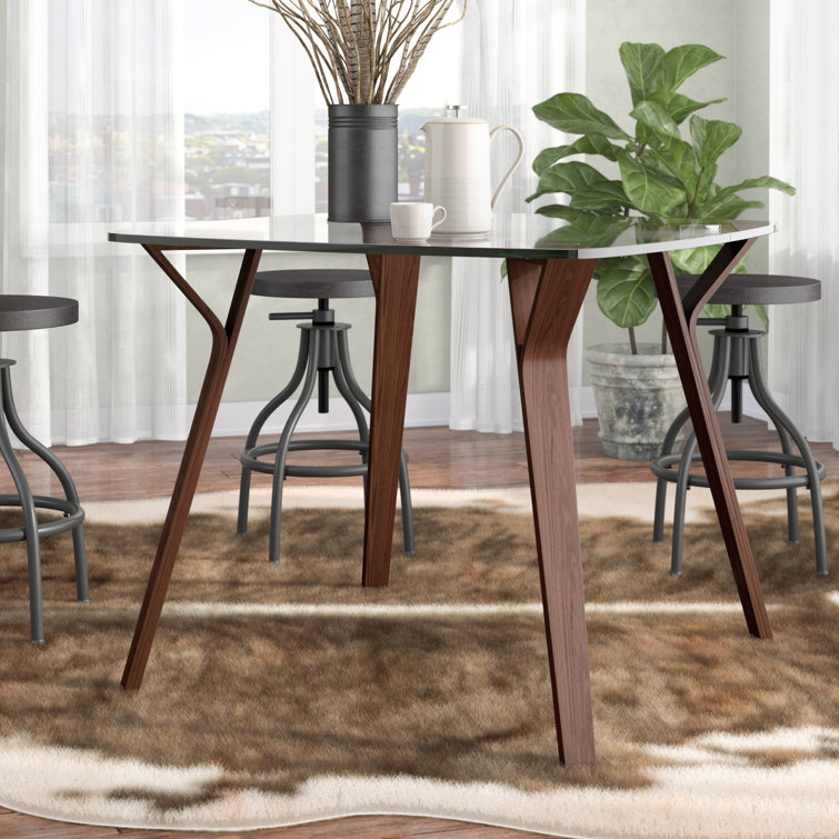 The Twillery Co. Elzada Glass Top Dining Table Reviews Wayfair